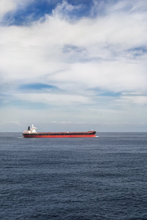 Black and Red Ship in the Sea Stock Image - Image of port, progress ...