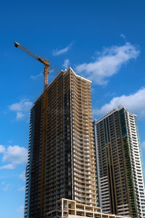 Vertical Image of the Construction of a New Residential Skyscraper ...