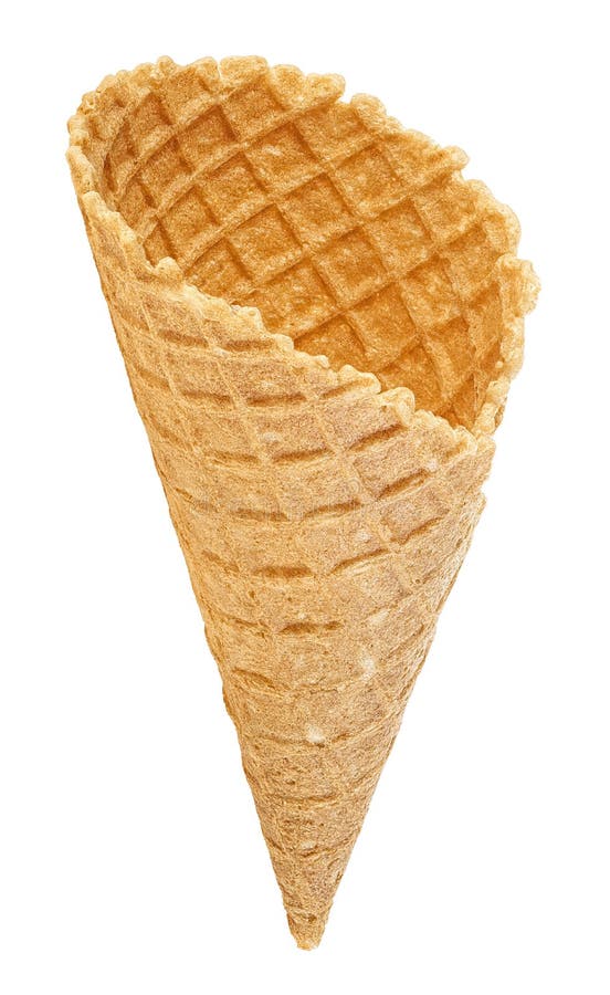 Vertical Image Of Empty Ice Cream Cone Isolated On White Background