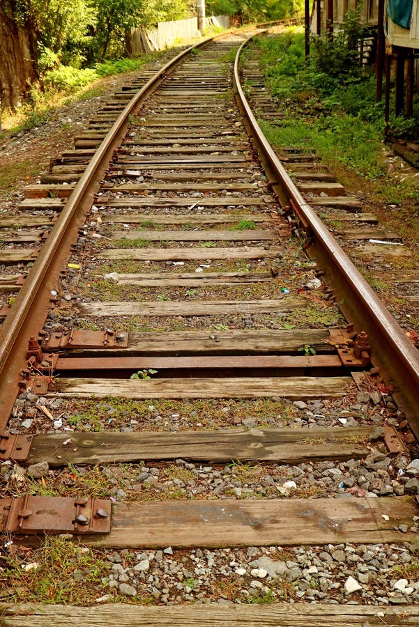 Vertical Image of Empty Railroad Tracks in the Countryside Stock Photo ...