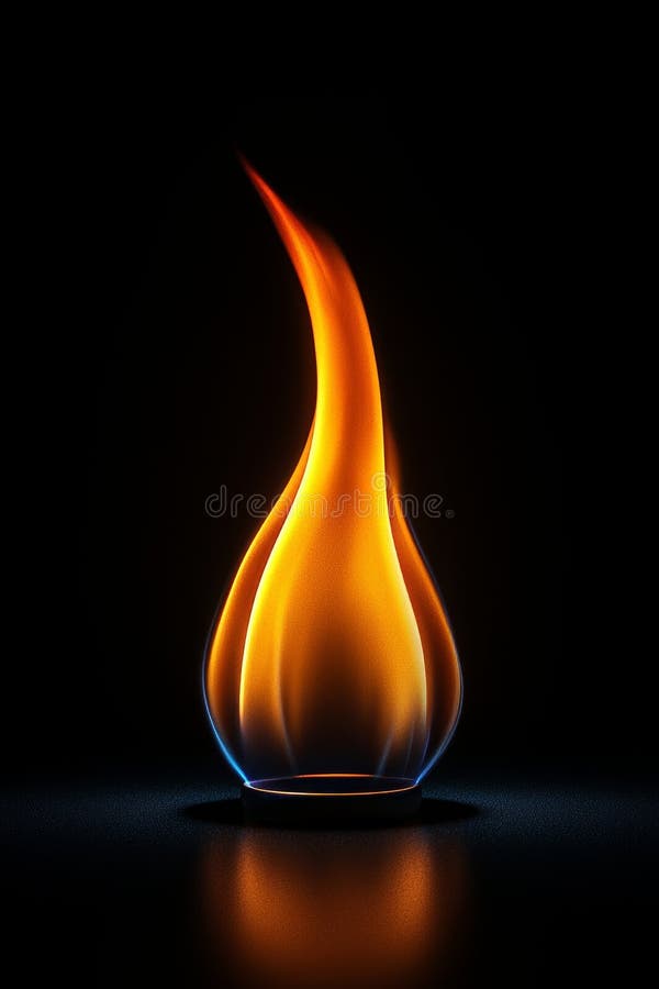 A Vertical Image of Flames Separated Against a Black Backdrop, Suitable ...