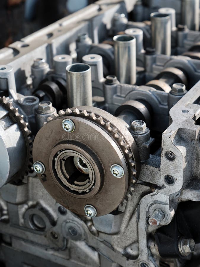 Vertical Image a Gasoline Internal Combustion Engine Disassembly for ...