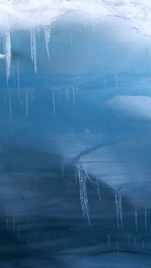 Vertical Image of Ice Melting from the Pastoruri Glacier, Dripping into ...