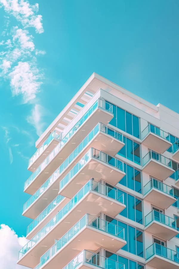 A Vertical Image of a Modern High Rise Tower Block Building, Showcasing ...