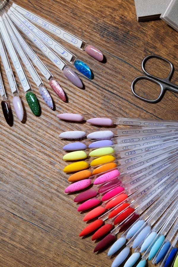 Vertical Image of a Palette Closeup with Samples of Color and Texture ...