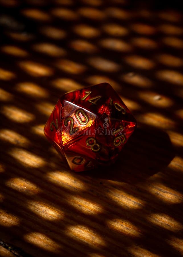 Vertical Image of a Red D20 Stock Image - Image of closeup, nerd: 247423151