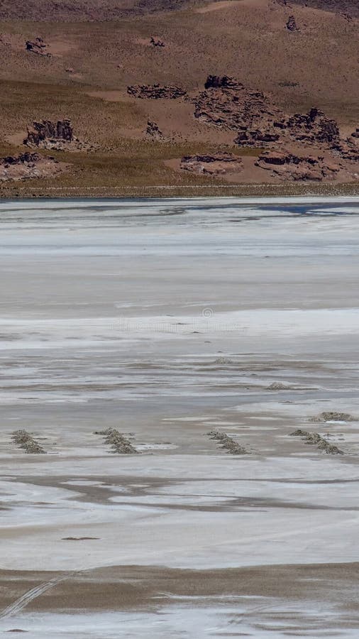 Vertical Image of Salt Heaped Up in a Salt Pan, Bolivia, for Lithium ...