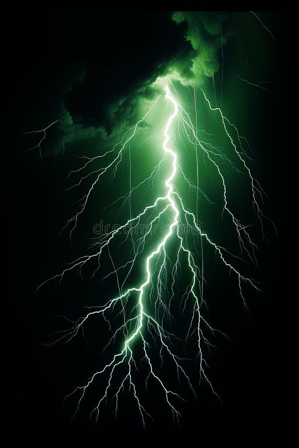 Vertical Image of Scary Real Lightning Striking Over the Forest at ...
