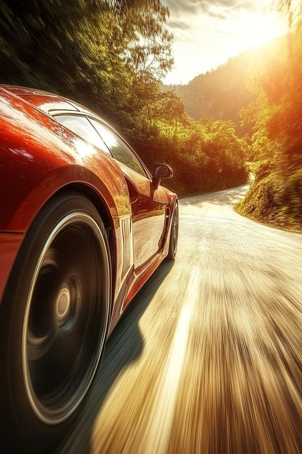 Car Driving Fast in Tunnel Ai Generated Stock Illustration ...