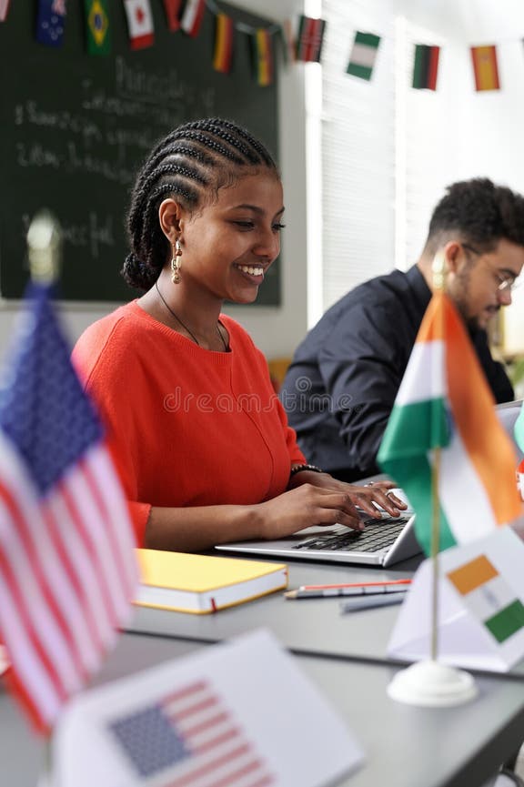 Students Using Computers during Lesson Stock Image - Image of meeting ...