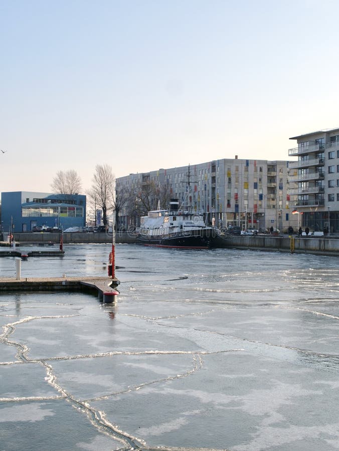 Vertical Image of the Tallin Harbour in Winter Stock Photo - Image of ...