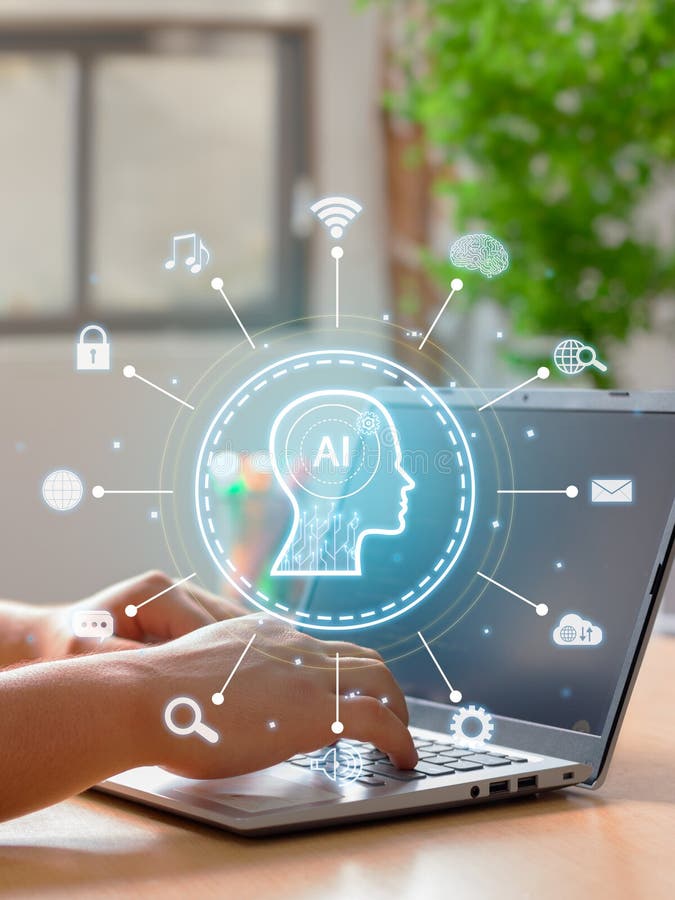 Vertical Image on Using of a Laptop To Interact with an Artificial ...