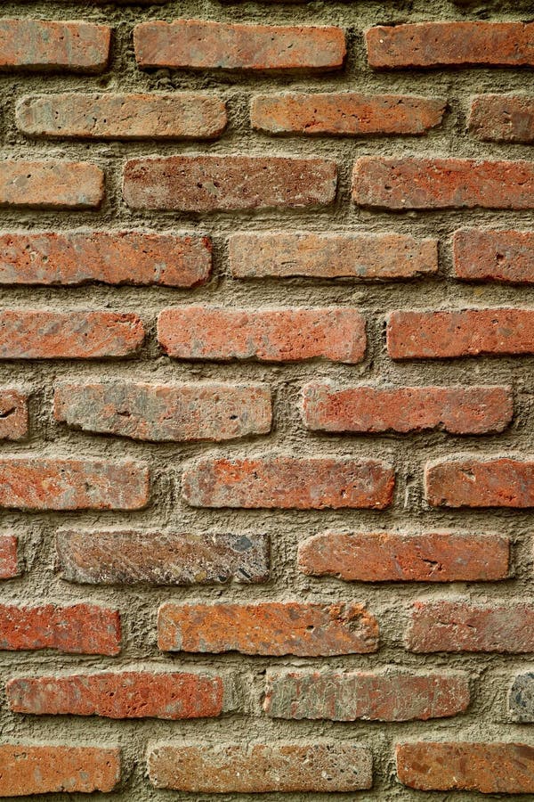 Vertical Image of the Weathered Brick Wall in the Old City Stock Image ...
