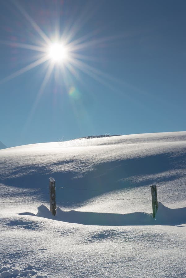 Vertical Image with Winter Sow Landscape Stock Photo - Image of beauty ...