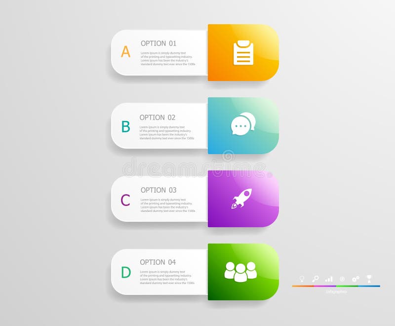 Vertical Infographics 4 Steps for Business Presentation Stock Vector ...