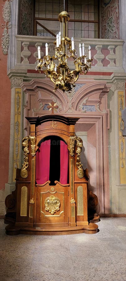 Vertical Inside View of Bernardine Monastery with an Old Wooden ...
