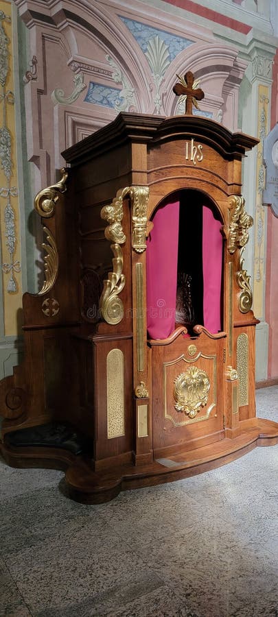 Vertical Inside View of Bernardine Monastery with an Old Wooden ...