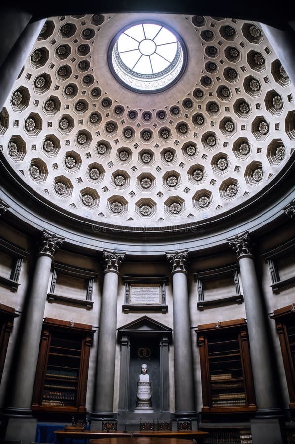 Vertical of an Inside View of Laurentian Library Editorial Image ...