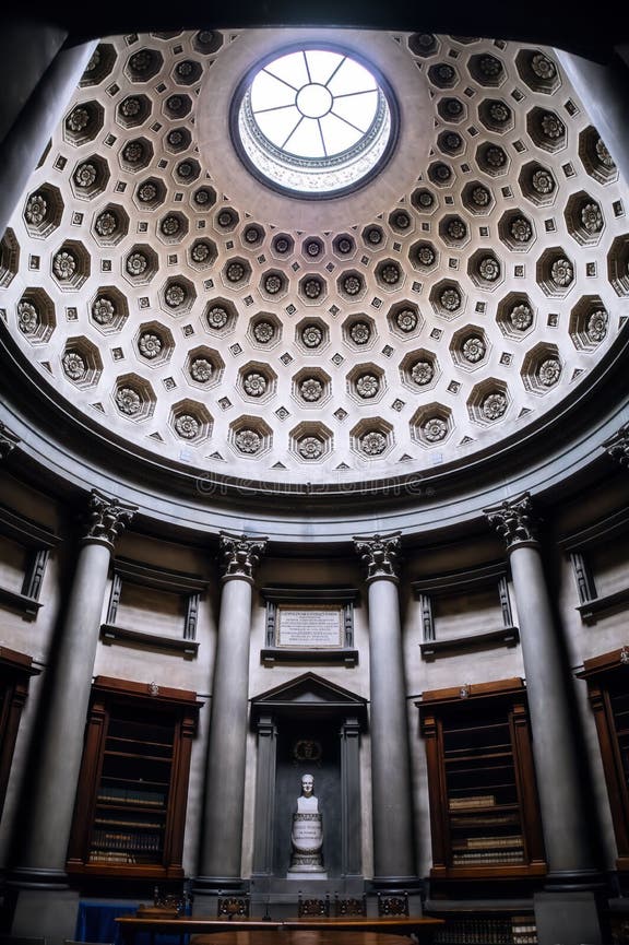 Vertical of an Inside View of Laurentian Library Editorial Image ...