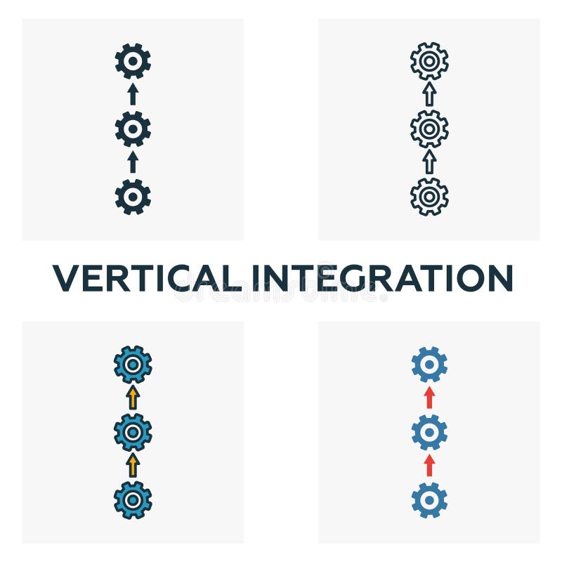 Vertical Integration Icon Set. Four Elements in Diferent Styles from ...