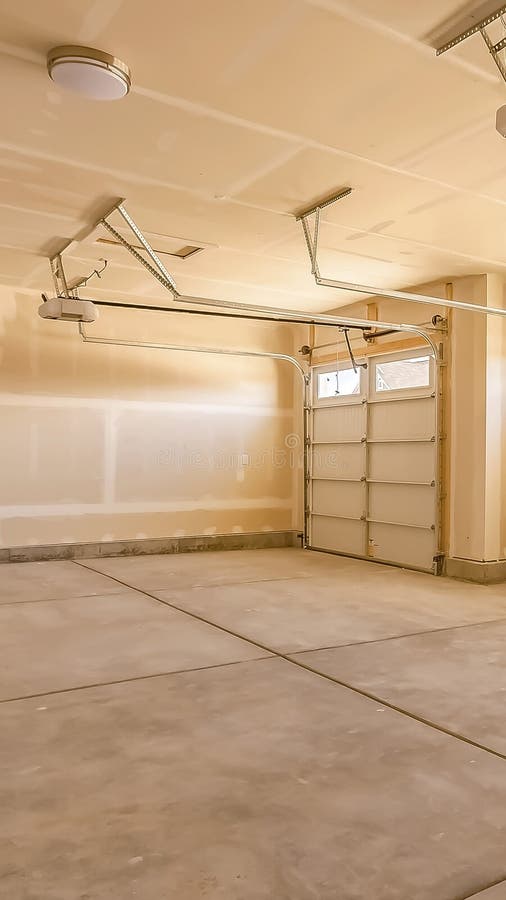 Vertical Interior of the Empty Garage of a Home with Unfinished Walls ...