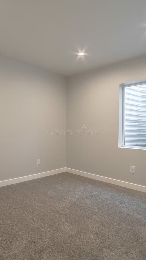 Vertical Interior of an Empty Small White Room Stock Photo - Image of ...