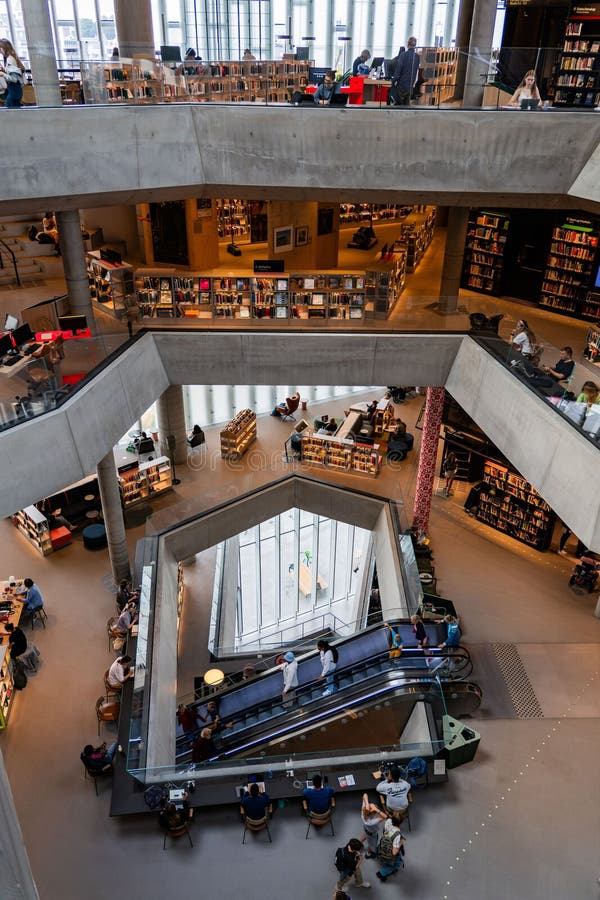 Vertical of an Interior of a Library in Oslo, Norway Editorial Stock ...