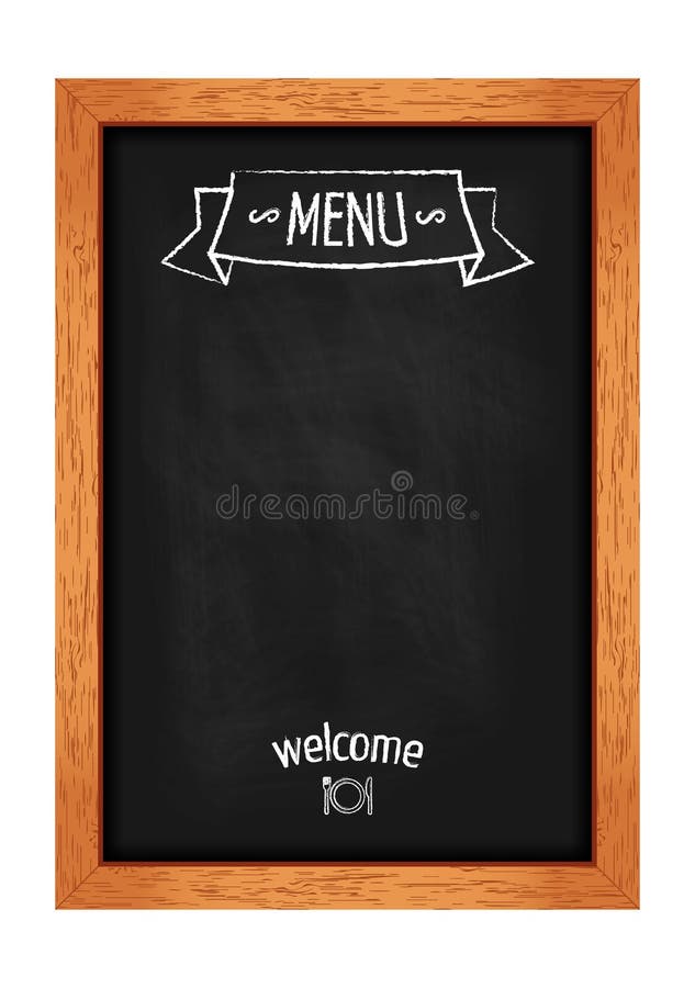 Vertical Isolated Menu Chalkboard for Cafes and Restaurants. Realistic ...