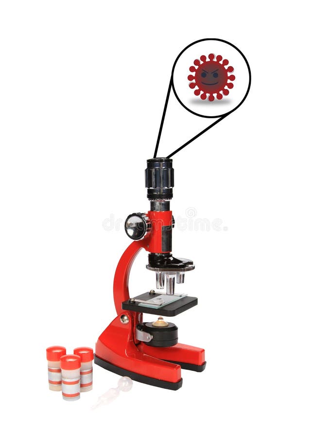 Red microscope stock image. Image of scientific, equipment - 9701847