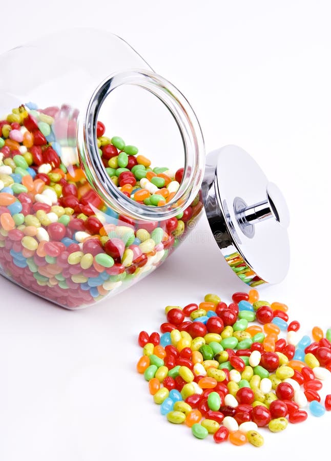 Vertical Jar of Jelly Beans Stock Image - Image of color, confection ...