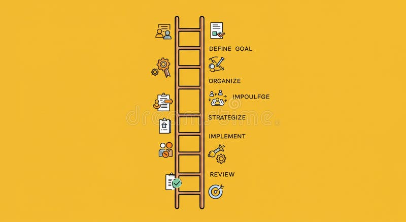 A Vertical Ladder Illustration with Various Icons Depicting a Step-by ...