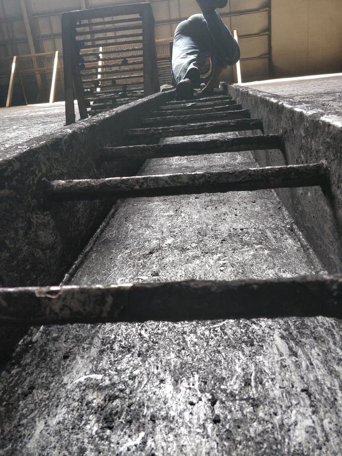 Vertical Ladder To the Cargo Hatch Stock Image - Image of iron, ladder ...