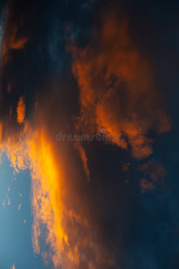 Vertical Landscape of Beautiful Cloudy Sky at Sunrise Stock Image ...