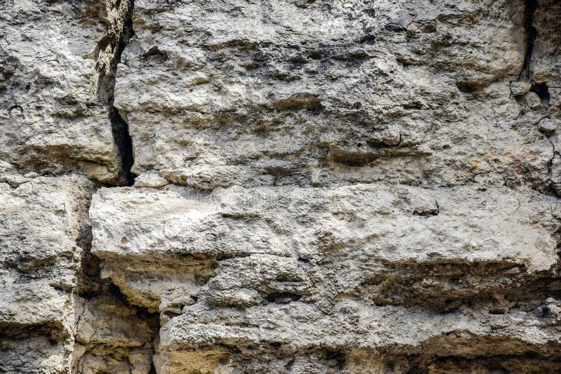 A Vertical Large and Deep Crack in a Calcareous Rock Stock Image ...