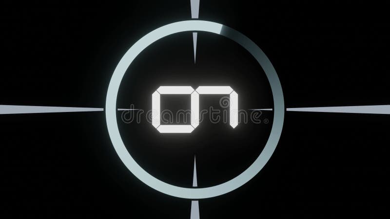 Vertical LCD Countdown Numbers from 10 To 1 on Black Background Stock ...