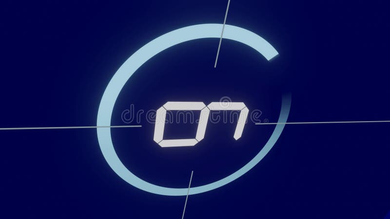 Vertical LCD Countdown Numbers from 10 To 1 on Black Background Stock ...