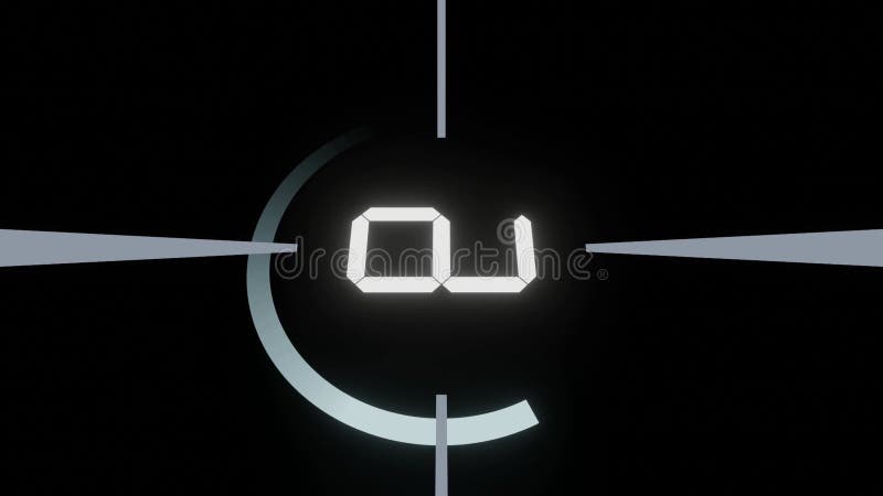 Vertical LCD Countdown Numbers from 10 To 1 on Black Background Stock ...