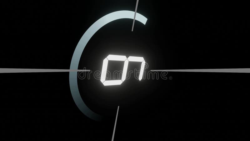 Vertical LCD Countdown Numbers from 10 To 1 on Black Background Stock ...