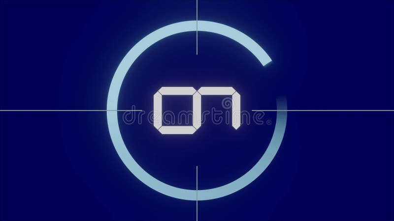 Vertical LCD Countdown Numbers from 10 To 1 on Blue Background Stock ...