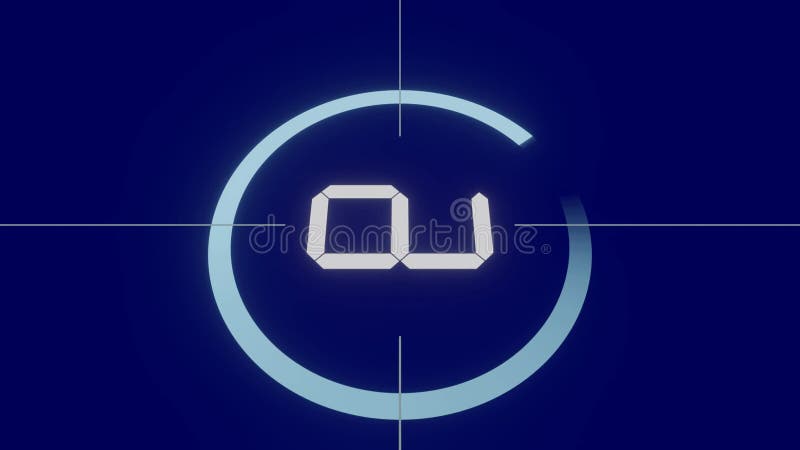 Vertical LCD Countdown Numbers from 10 To 1 on Blue Background Stock ...