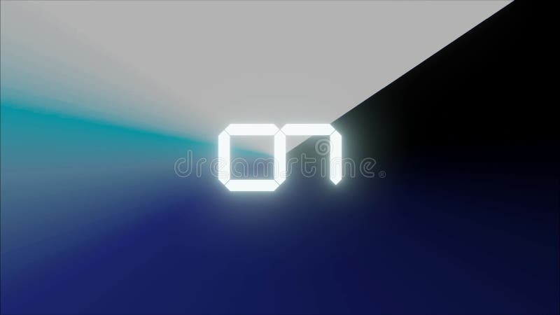 Vertical LCD Countdown Numbers from 10 To 1 on Blue and Black ...