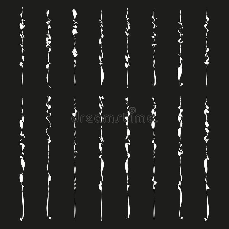 Vertical Leaf Patterns. White Vines on Black. Abstract Botanical Design ...