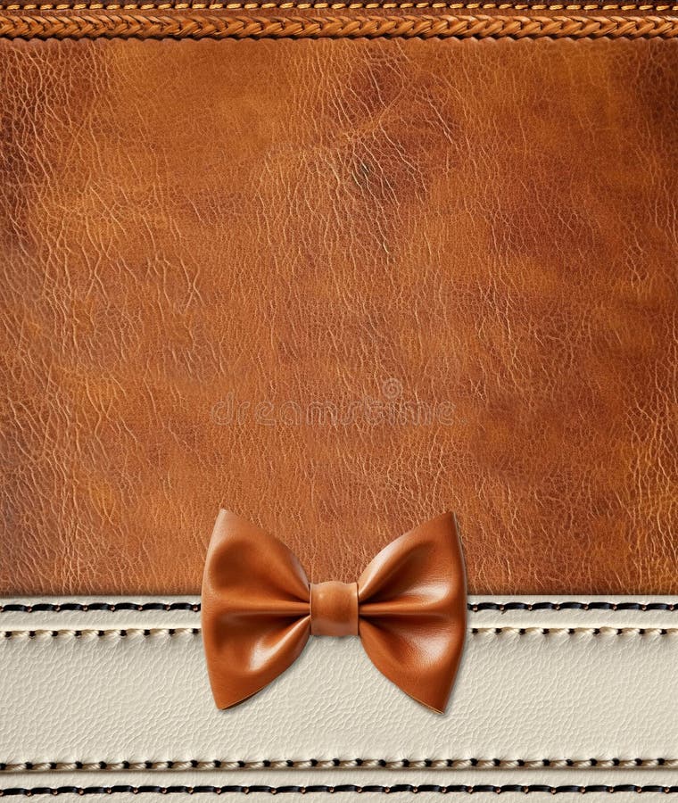 Vertical Leather Background of Brown Color with Decorative Braided ...
