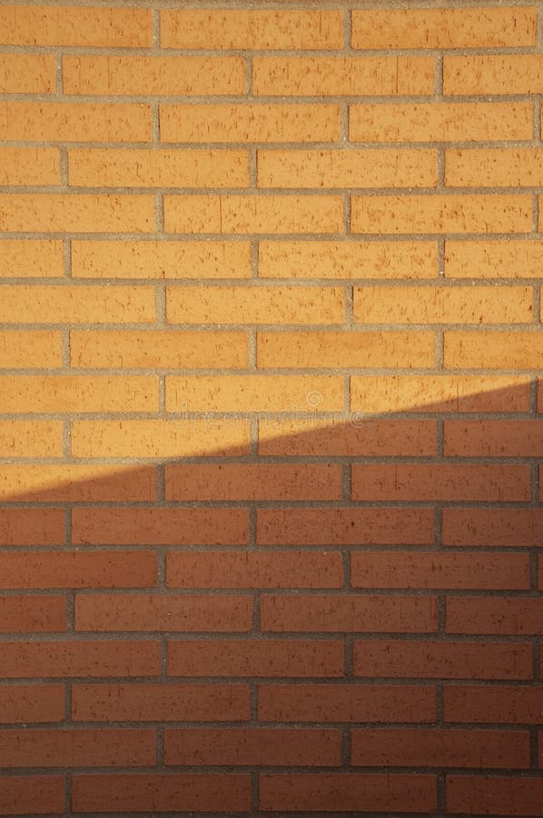 Vertical Sunset Light Shadowed Red Brick Wall. Texture of Clear Red ...