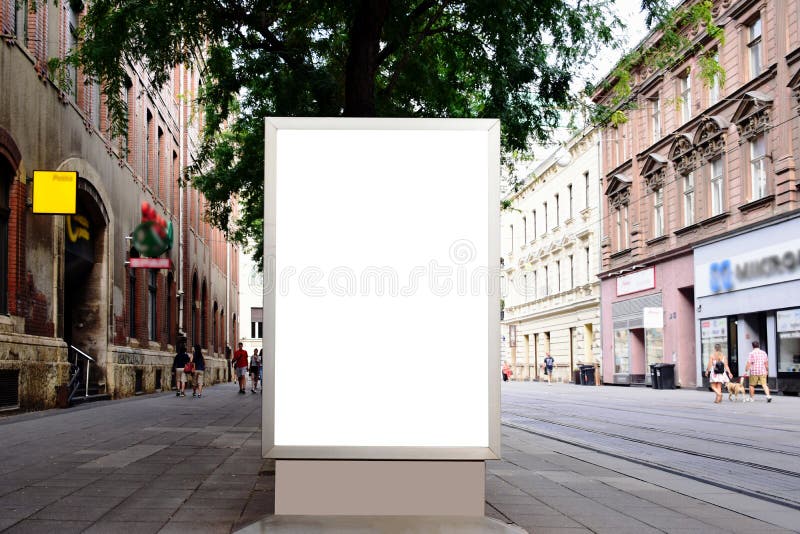 Vertical Lightbox Ad Panel. Poster and Advertising Billboard Sign Stock ...
