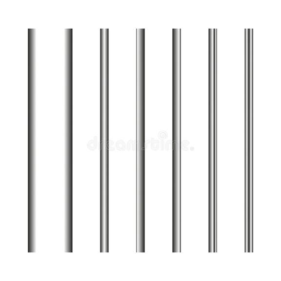 Vertical Line Set. Metallic Gradient Stripes. Sleek Column Shape ...