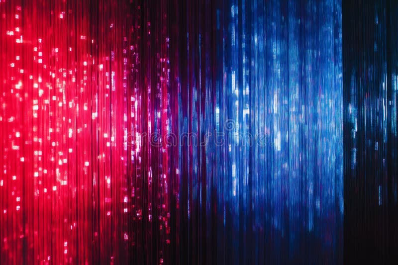 Vertical Lines of Blue and Red Light with Glitch Effects. Stock Image ...