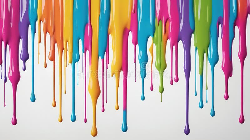 Vertical Lines of Bright Holi Colors Flowing Down Like Liquid Paint on ...