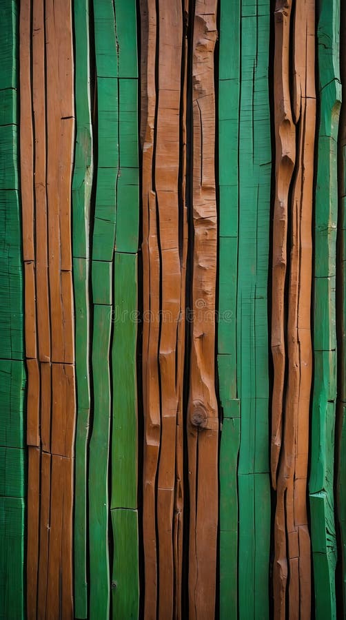 Textured Vertical Bark Ridges in Brown and Green Create a Unique ...