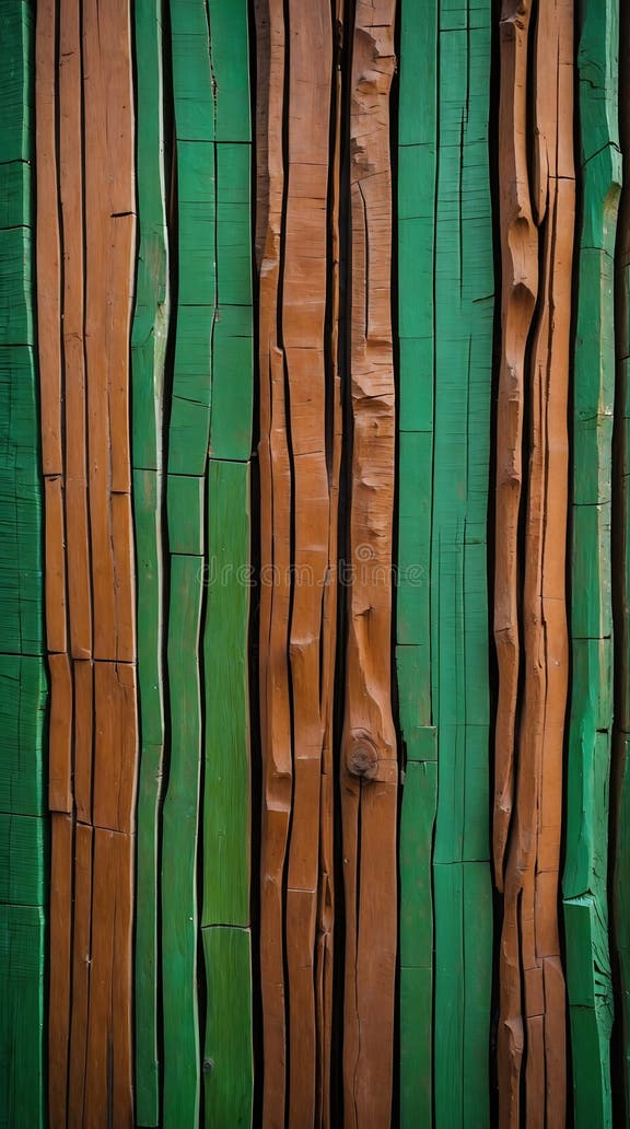 Textured Vertical Bark Ridges in Brown and Green Create a Unique ...